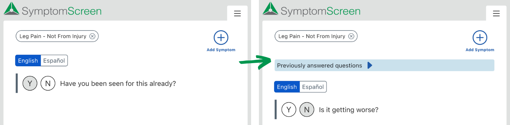 Pre-Screening Questions for Chronic Conditions - SymptomScreen
